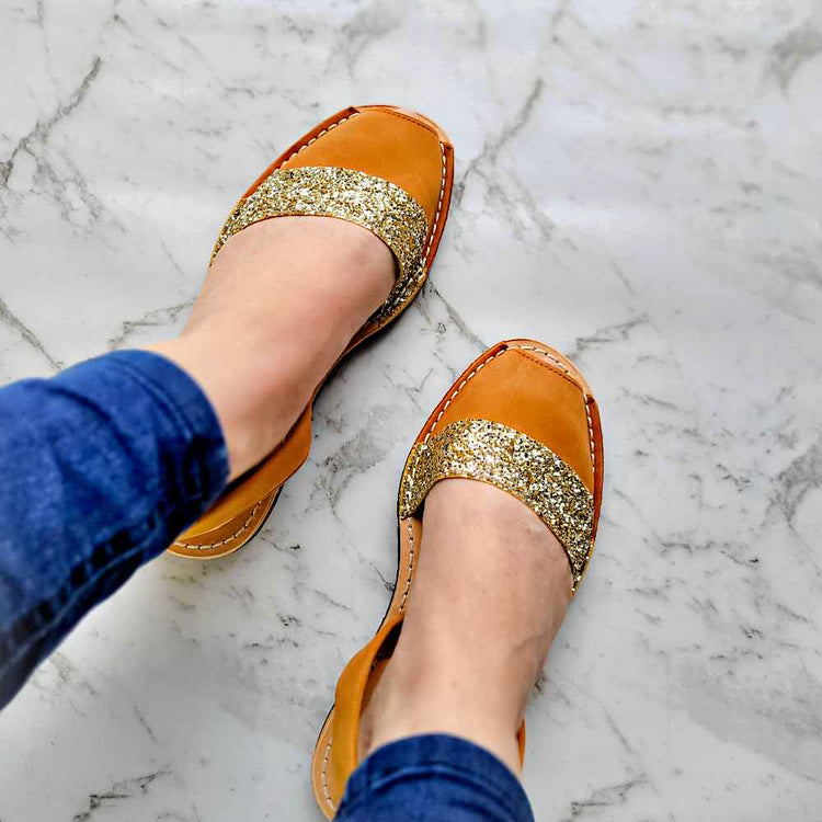 Avarca Sandals | Black Glitter Sandals | Benestar Sandals Australia